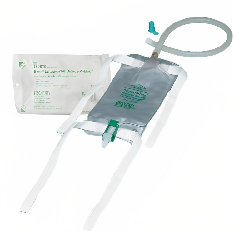 Bard Leg Bag with Flip-Flo Valve with Fabric Straps – At Home Medical ...