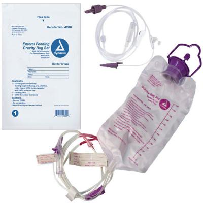 Dynarex Gravity Bag Set with 1200 cc Enteral Bag - with ENFit Connecto ...