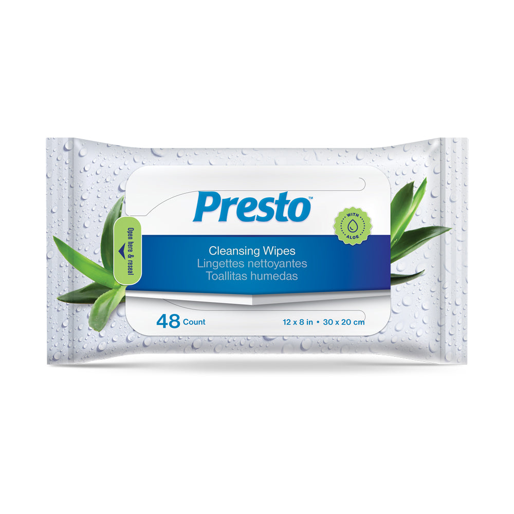 Presto Pre-Moistened Cleansing Wipes – At Home Medical Products, Inc.