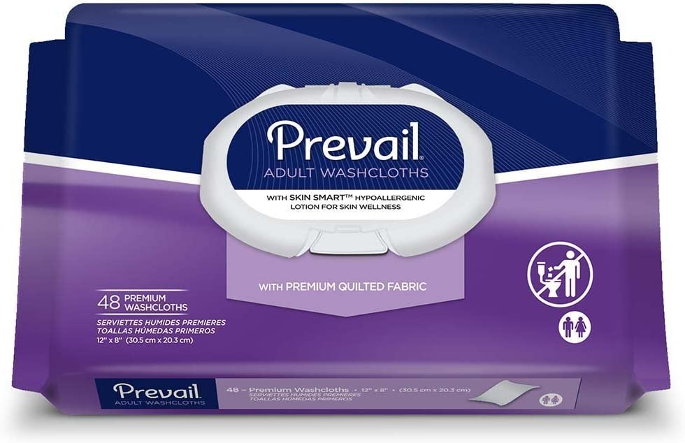 Prevail Premium Quilted Wipes - White - 12" x 8" – At Home Medical ...