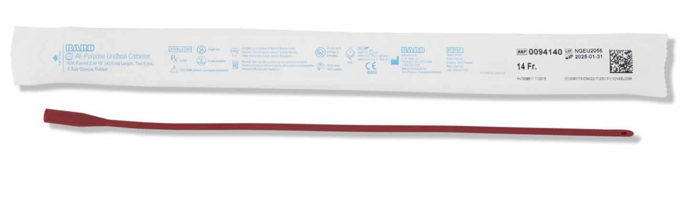 Bard All Purpose Red Rubber Urethral Catheter – At Home Medical ...